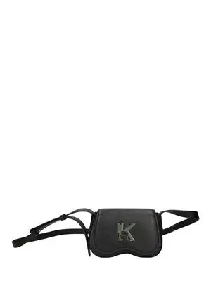 Karl Lagerfeld K Logo Flap Crossbody Bag - Black