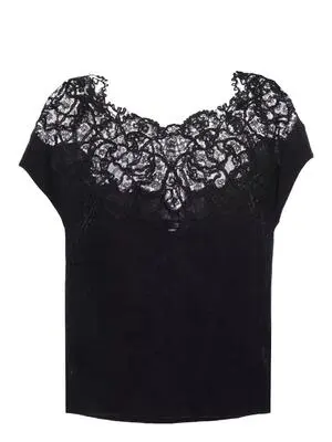 Ermanno Scervino Lace-insert Knit Top - Black