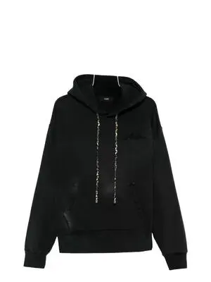 Amiri Embroidered Drawstring Hoodie - Black