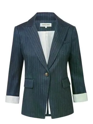 Veronica Beard Pinstriped Single-breasted Blazer - Blue