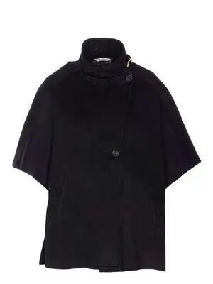 Max Mara Button-fastening High-neck Cape - Black