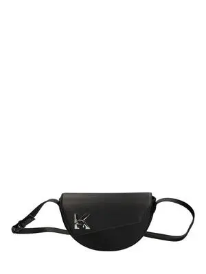 Karl Lagerfeld Logo-plaque Half-moon Bag - Black