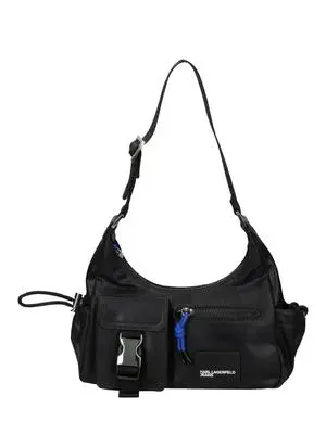 Karl Lagerfeld Small Utility Coated Denim Shoulder Bag - Black