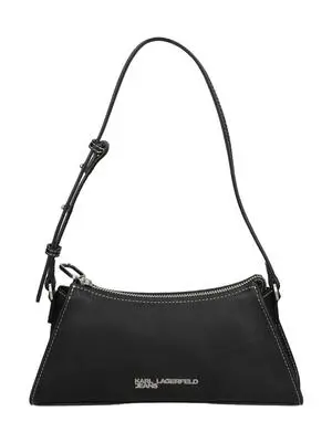 Karl Lagerfeld Zip-detail Curved Shoulder Bag - Black