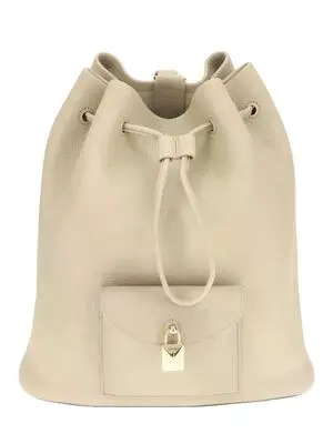 Loro Piana Leather Drawstring Backpack - Neutrals