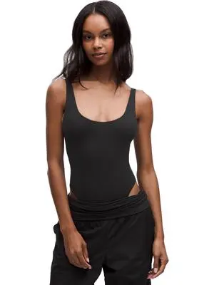 Lululemon Wundermost Ultra-soft Nulu Mesh Scoop-back Sleeveless Thong Bodysuit - Black