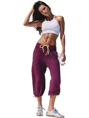 Free People FP Movement Take It Easy Jogger Pants Black Cherry