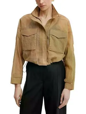 Pinko Flap-pocket Cropped Jacket - Brown