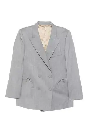 BLAZÉ MILANO Double-breasted Blazer With Curved Pockets - Grey