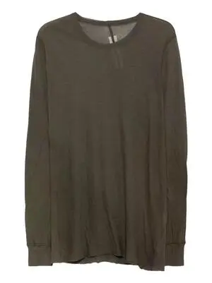 Rick Owens Raw-edge Long-sleeve T-shirt - Green
