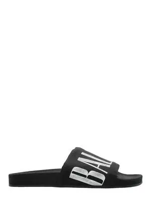 Balenciaga Logo-print Slides - Black