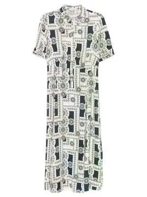 MARC O'POLO Geometric-Print Midi Shirt Dress