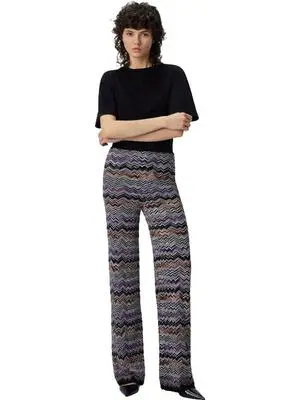 Missoni Straight-leg Pants In English Rib Knit - Multicoloured