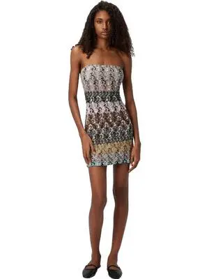Missoni Striped Embroidered Lace Mini Dress Multicoloured