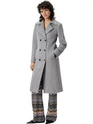 Missoni Double-breasted Chevron Trench Coat - Grey