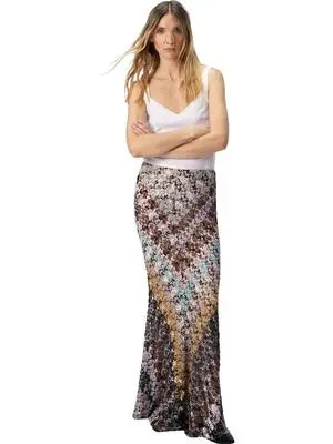 Missoni Flared Long Skirt In Lace - Multicoloured