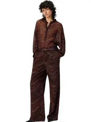 Missoni Mid-Rise Zigzag Pants Black & Brown