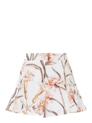 PatBO Printed Poplin Shorts - Off White