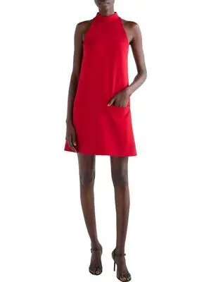 COURREGES Heritage Crepe A-line Mini Dress - Ruby