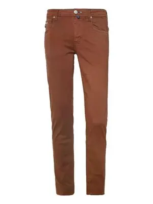 TRAMAROSSA Solid Cotton Trousers - Brown