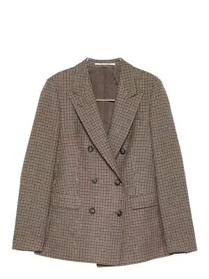 Tagliatore Houndstooth Double-breasted Blazer - Brown