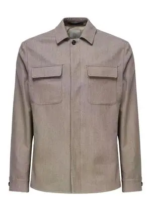 Eleventy Herringbone Pocket Jacket - Grey