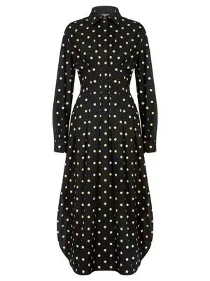 Moschino Polka-dot Pleated Dress - Black