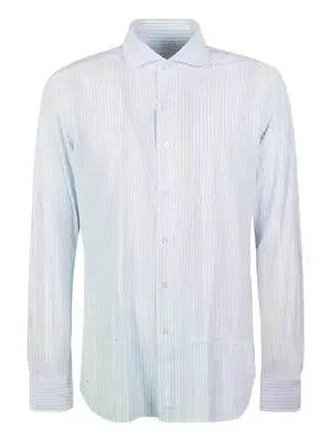 XACUS Striped Long-sleeved Shirt - White