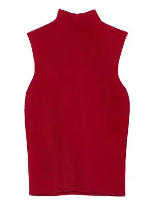 CFCL Ribbed Mock-neck Top - Red