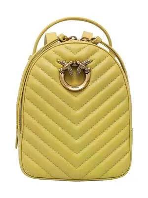 Pinko Love Birds Quilted Backpack - Yellow