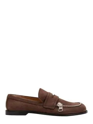 JW Anderson Suede Penny Loafers Dark Brown