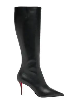 CHRISTIAN LOUBOUTIN 80mm Miss Z Leather Knee-high Boots - Black