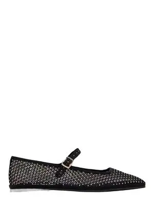 CAPULETTE Crystal-embellished Mesh Ballet Flats - Black