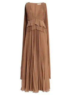 Zimmermann Memento Pleated Gown Tan