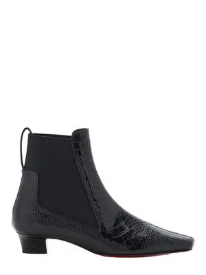 CHRISTIAN LOUBOUTIN Promidavol 35mm Croc-effect Leather Chelsea Boots - Black