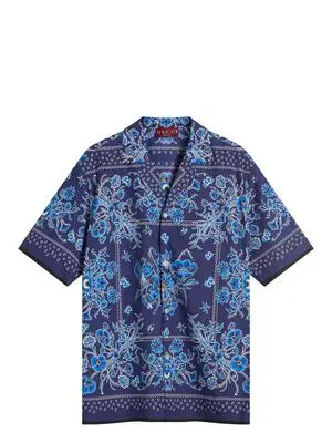 Gucci Flower Bandana Print Shirt - Blue