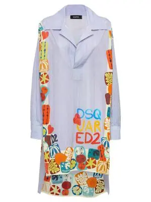 Dsquared2 Cotton Midi Dress - Blue