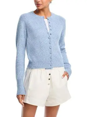 Aqua Crewneck Cardigan Blue Melange