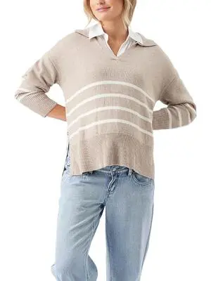 RIPE MATERNITY Lori Nursing Knit Sweater - Lattechalk