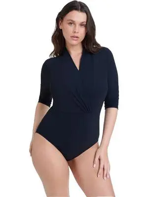 GOTTEX Modest Surplice V Neck One Piece