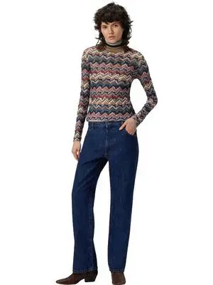 Missoni Slim Fit High-neck Sweater In Embroidered Lace - Multicoloured