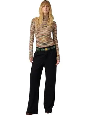 Missoni High-neck Flame Knit Sweater - Black & Brown
