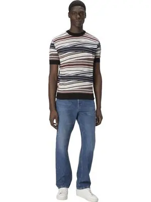 Missoni Short Sleeve T-shirt With Striped Micro Zigzag - Multicoloured