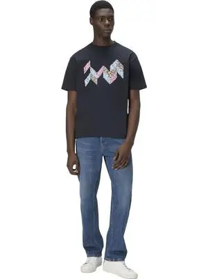 Missoni Short Sleeve T-shirt With Logo - Blue