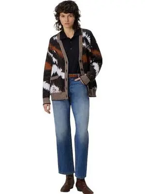 Missoni Oversized Tiger Pattern Knit Cardigan - Rust & Black