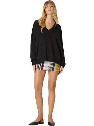 Missoni Oversized V-neck Chevron Sweater - Black