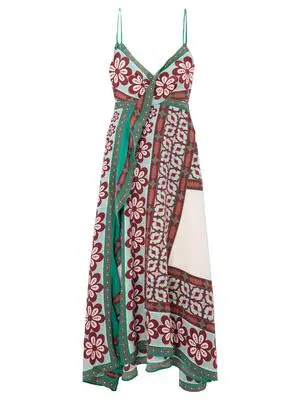 La DoubleJ Turn Around Wrap-effect Printed Silk-voile Midi Dress - Multi