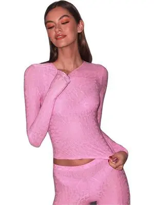 Fleur Du Mal Butter Long Sleeve Tee - Pink