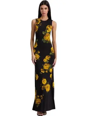 Alice + Olivia Delora Open Back Maxi Dress - Floral