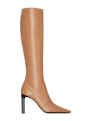 Saint Laurent Lambskin Francoise Knee-high Boots 95 - Brown